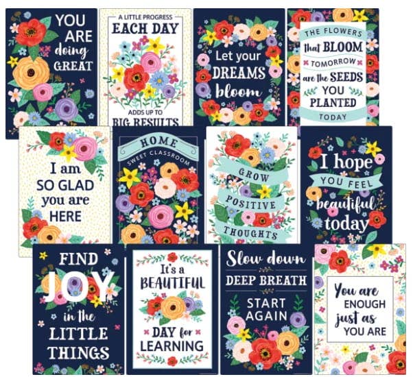 Wildflowers Positive Sayings Small Poster Pack – Scholar's Choice